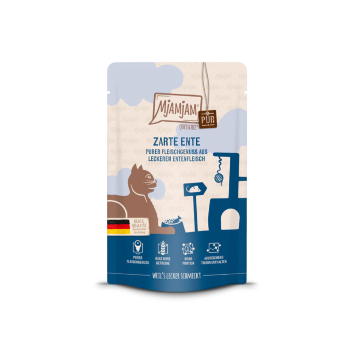 Katzen - Nassfutter MjAMjAM Adult Ente pur, 2,19