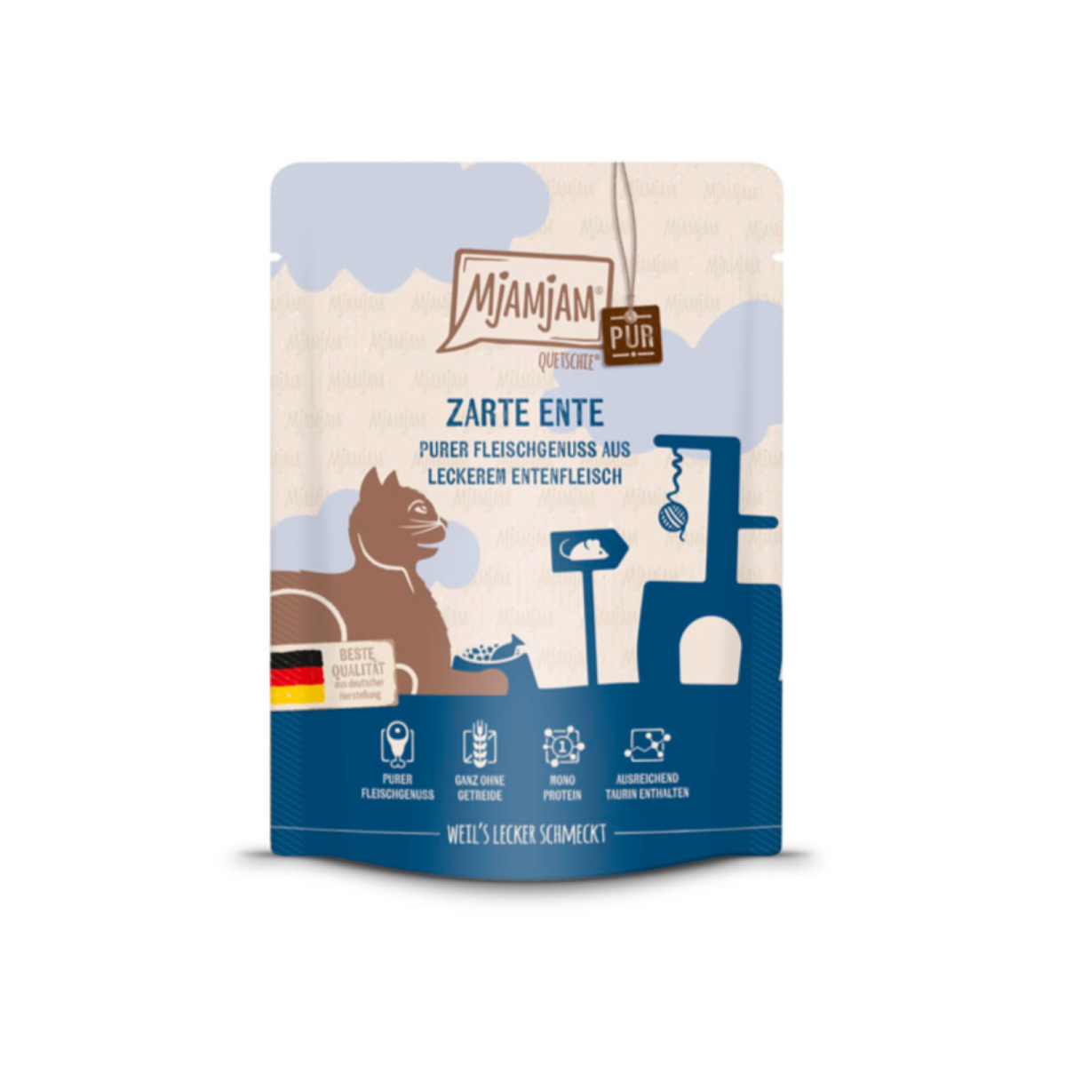 Katzen - Nassfutter MjAMjAM Adult Ente pur, 2,19