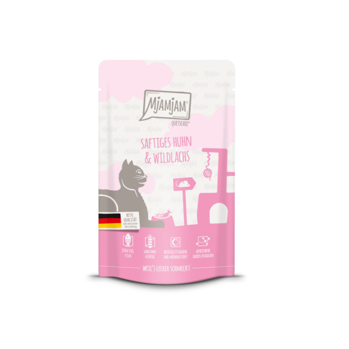 Katzen - Nassfutter MjAMjAM Adult Saftiges Huhn und Wildlachs, 1,59
