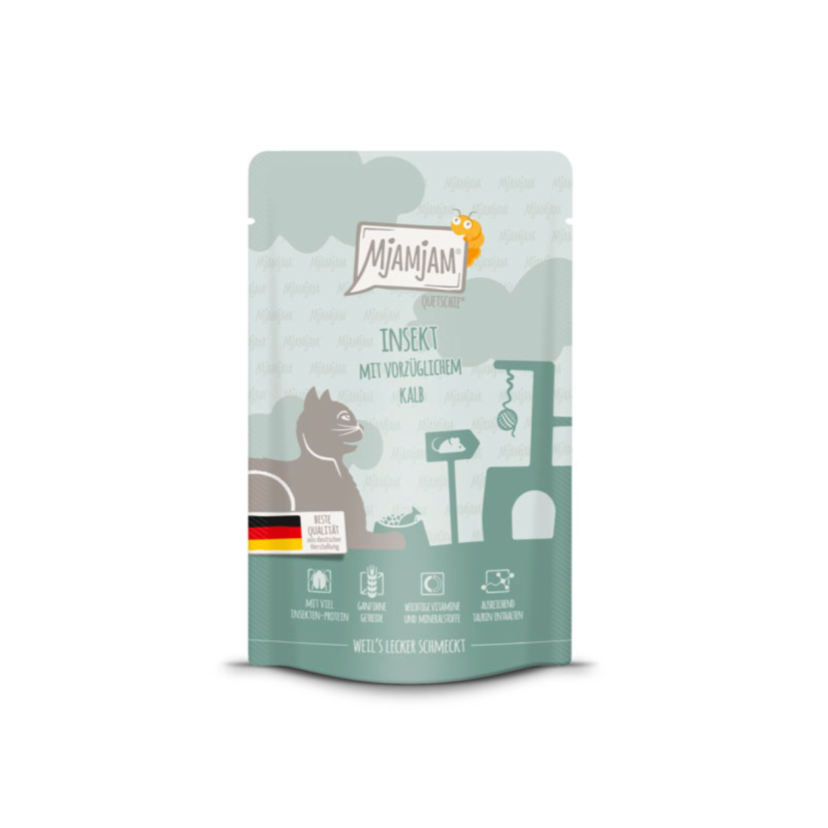 Katzen - Nassfutter MjAMjAM Adult Insekt mit vorzüglichem Kalb, 1,79